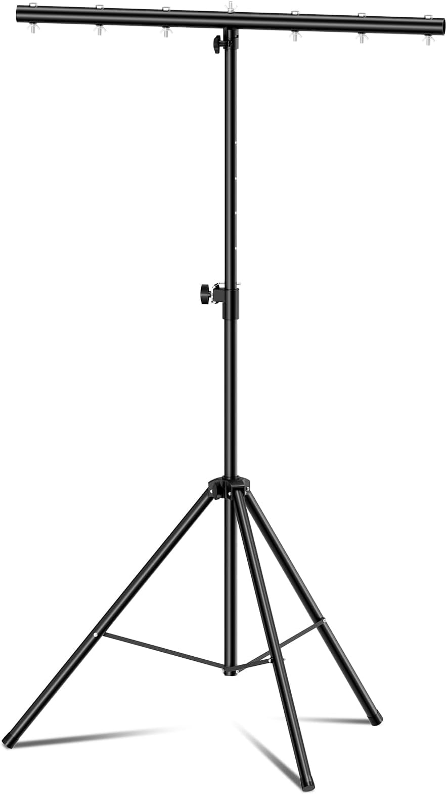 DJ Lights Stand with Round T Bar, Par Can Tripod for 7 Lights Stage ...