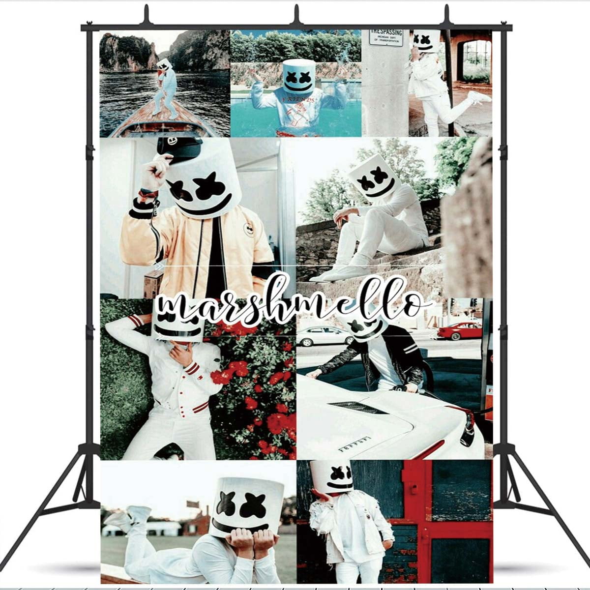 DJ Marshmello Birthday Party Supplies Banner Backdrop Background ...