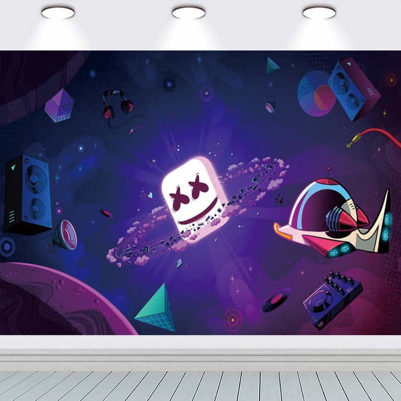 DJ Marshmello Birthday Party Supplies Banner Backdrop Background ...