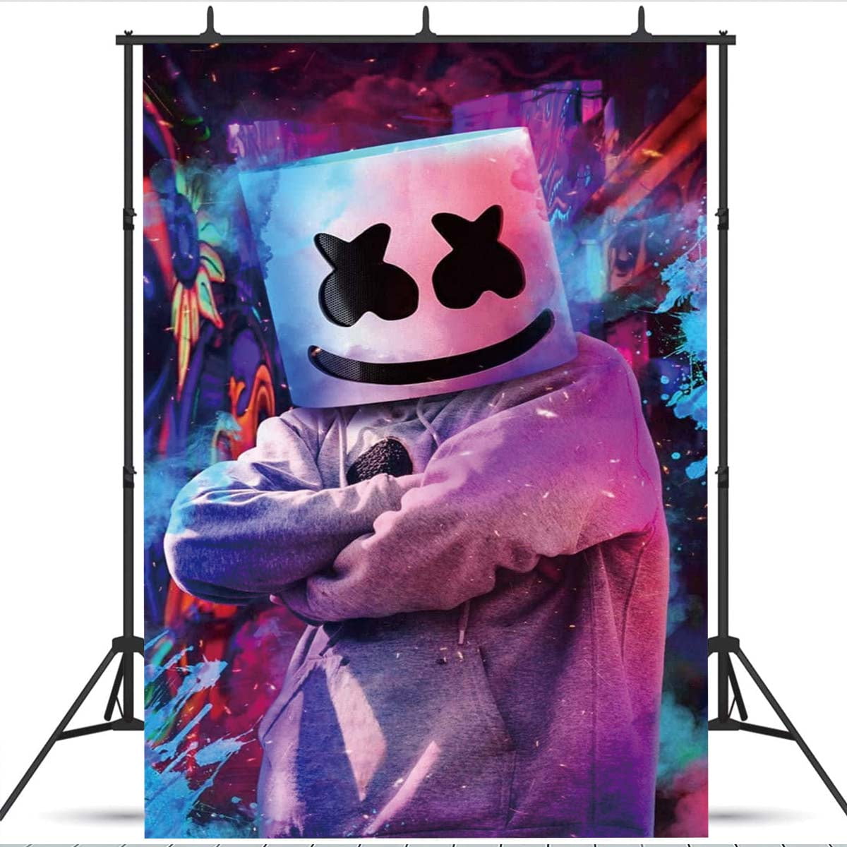 DJ Marshmello Party Supplies Backdrop Banner Poster Birthday ...