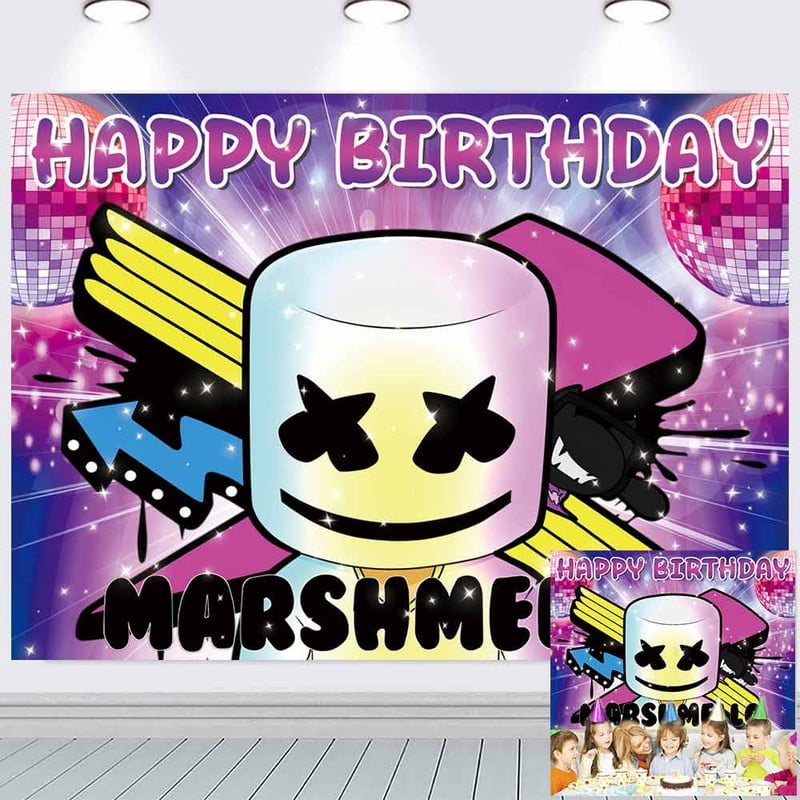 DJ Marshmello Party Supplies Background Backdrop Taspestry Banner Post ...