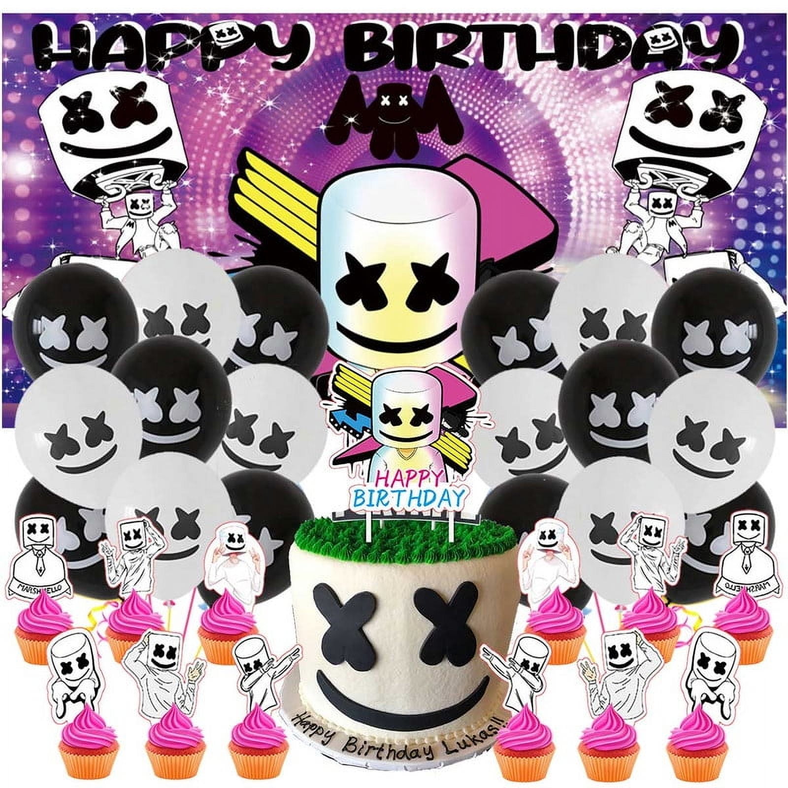 DJ Marshmello Party Supplies Decor Birthday Banner Decorations Kit ...