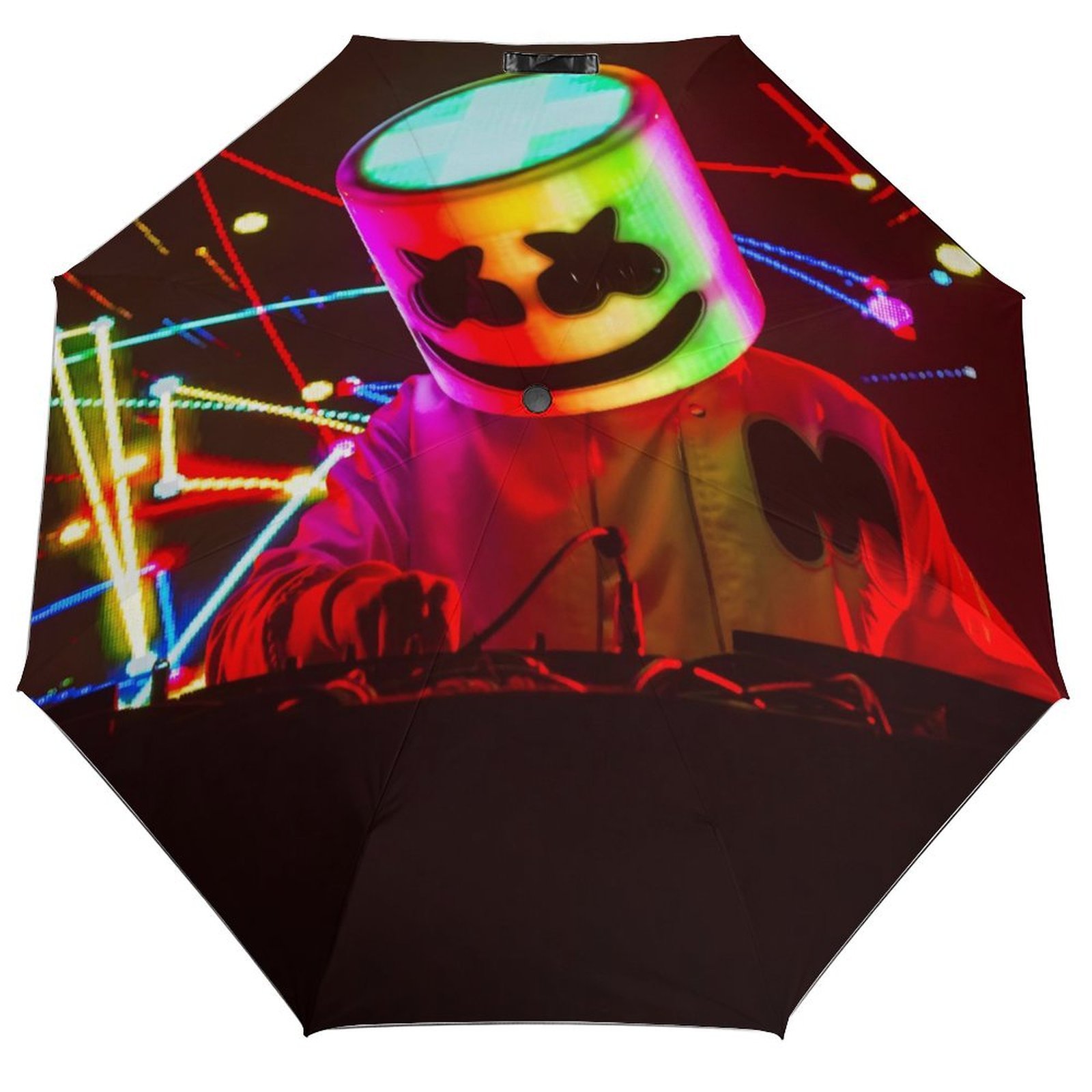 DJ Marshmello-theme 3 Fold Auto Umbrella sunshade for Outdoor ...