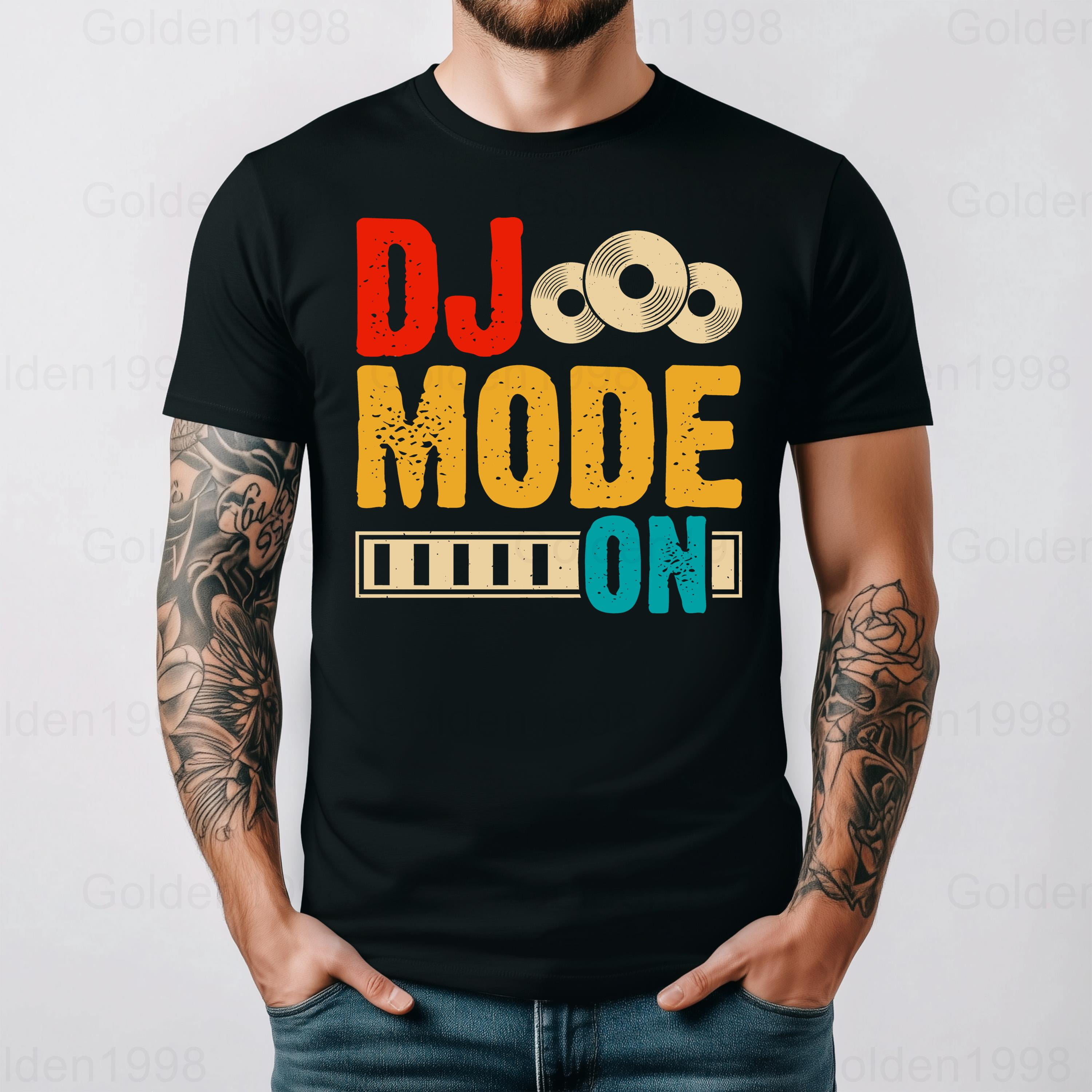 DJ Mode On DJing Music Graphic Print Cotton Gift Graphic Tee,for men ...