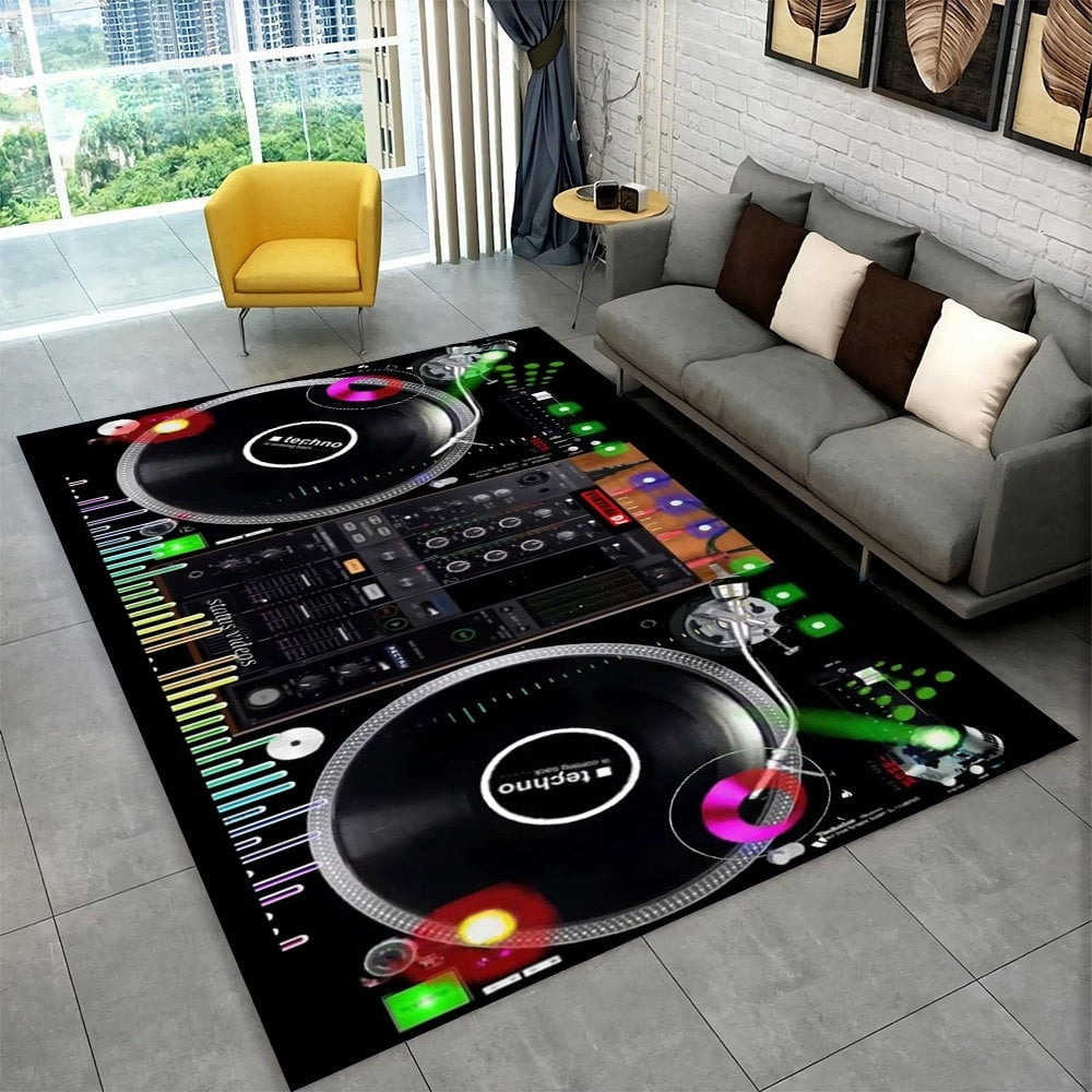 DJ Music Pattern Carpet Kitchen Floor Mats Hallway Runner Area Rug ...