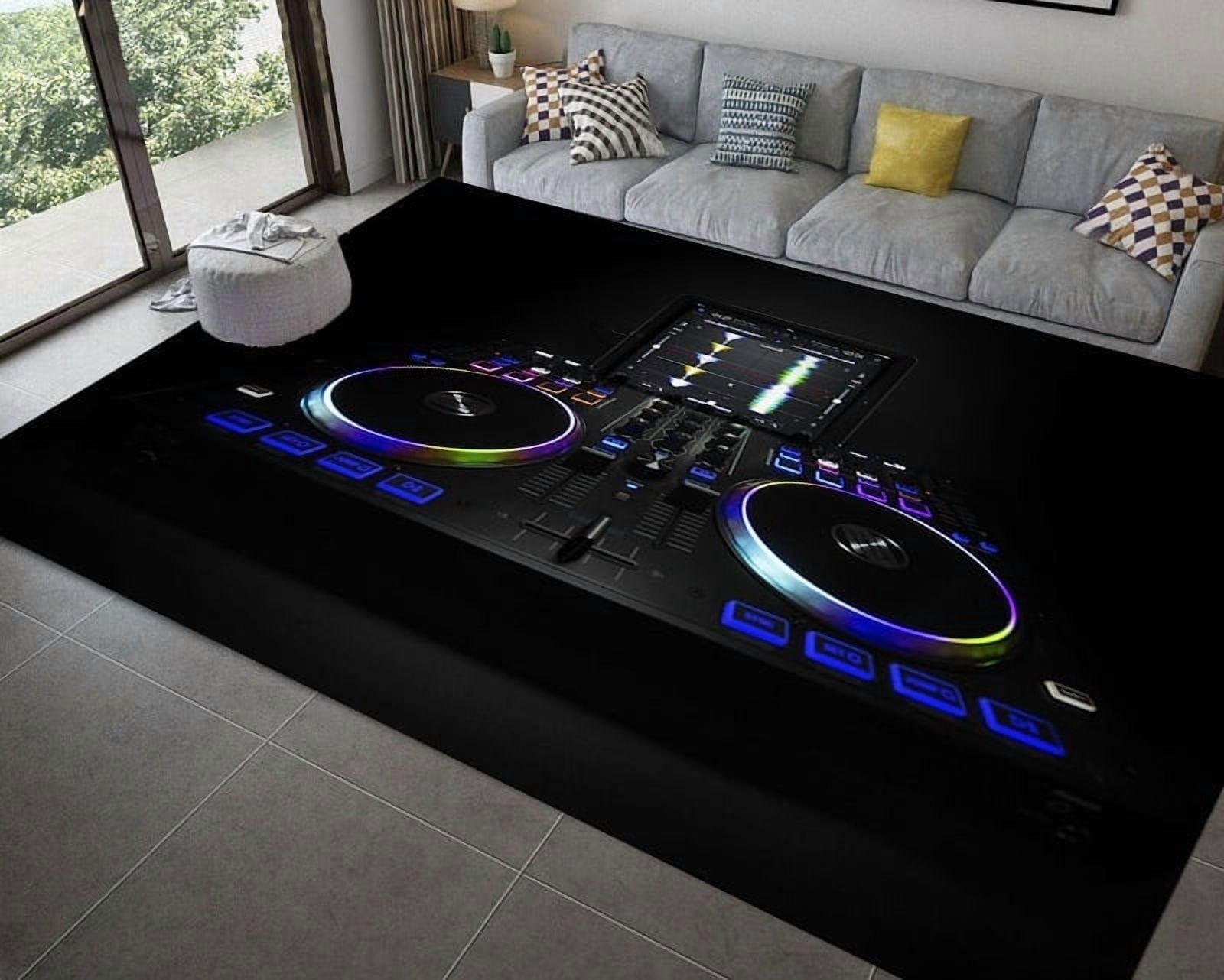 DJ Music Pattern Carpet Kitchen Floor Mats Hallway Runner Area Rug ...