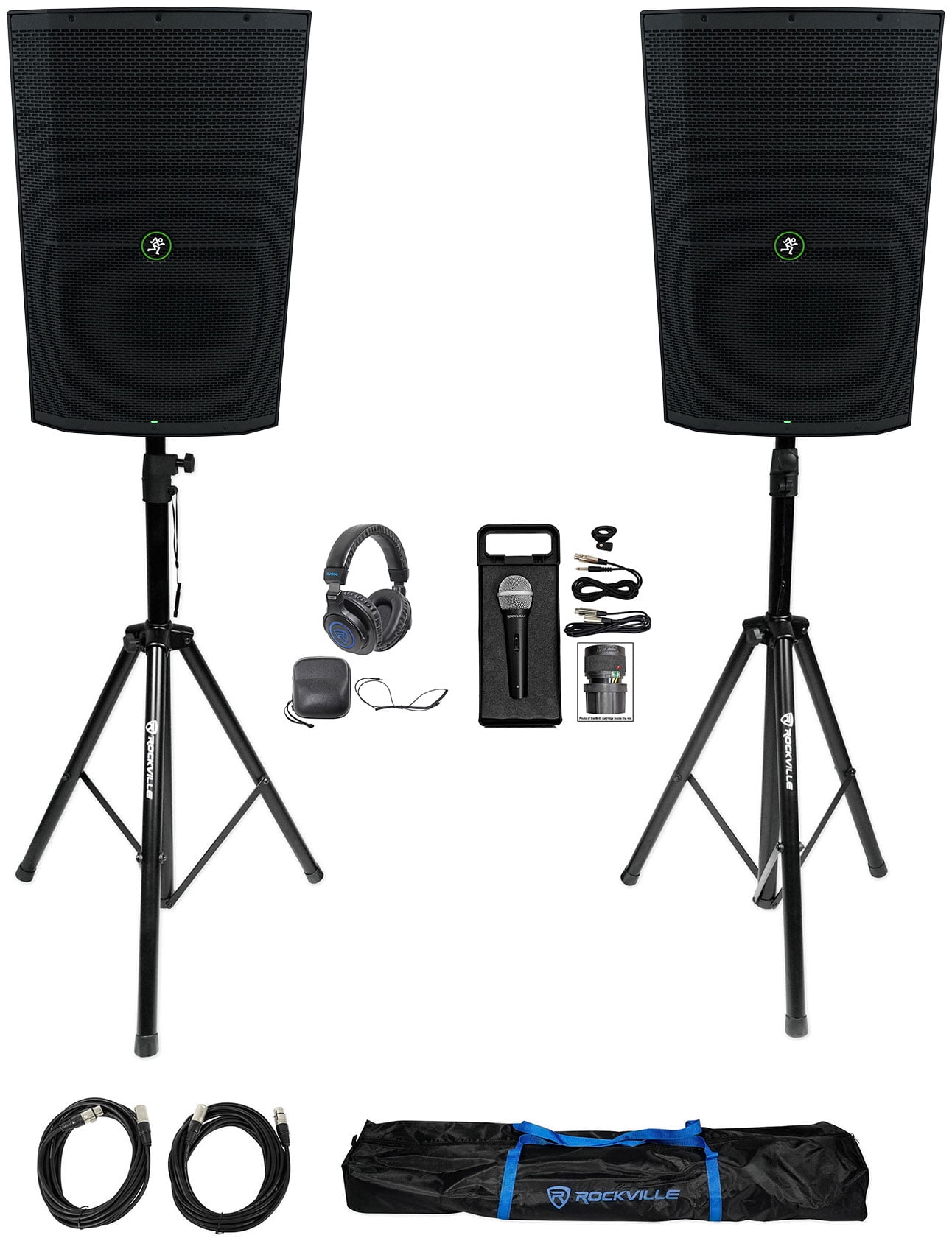 "Mackie DJ Package w/ (2) Thump215XT 15"" Powered Speakers, Stands ...