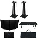 DJ Package w/Black Facade Booth+Bag+2) Totem Stands+Foldable Adjustable ...