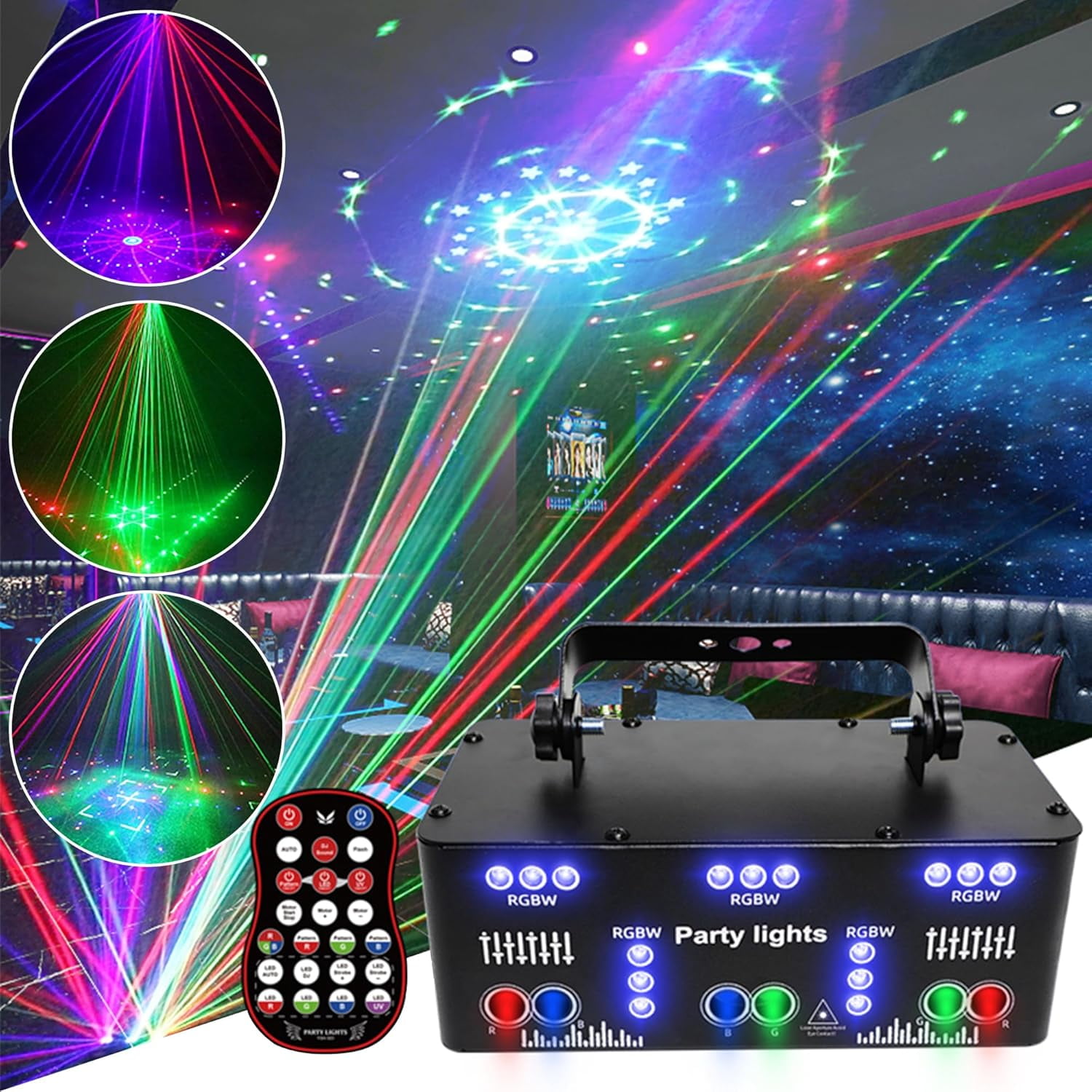 DJ Party Lights,21 Eyes DJ Disco Lights,Full Color Strobe Lighting for ...