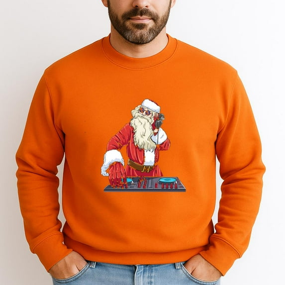 DJ Rock Christmas Funny St. Nick Claus Holiday Music Graphic G2732 ...