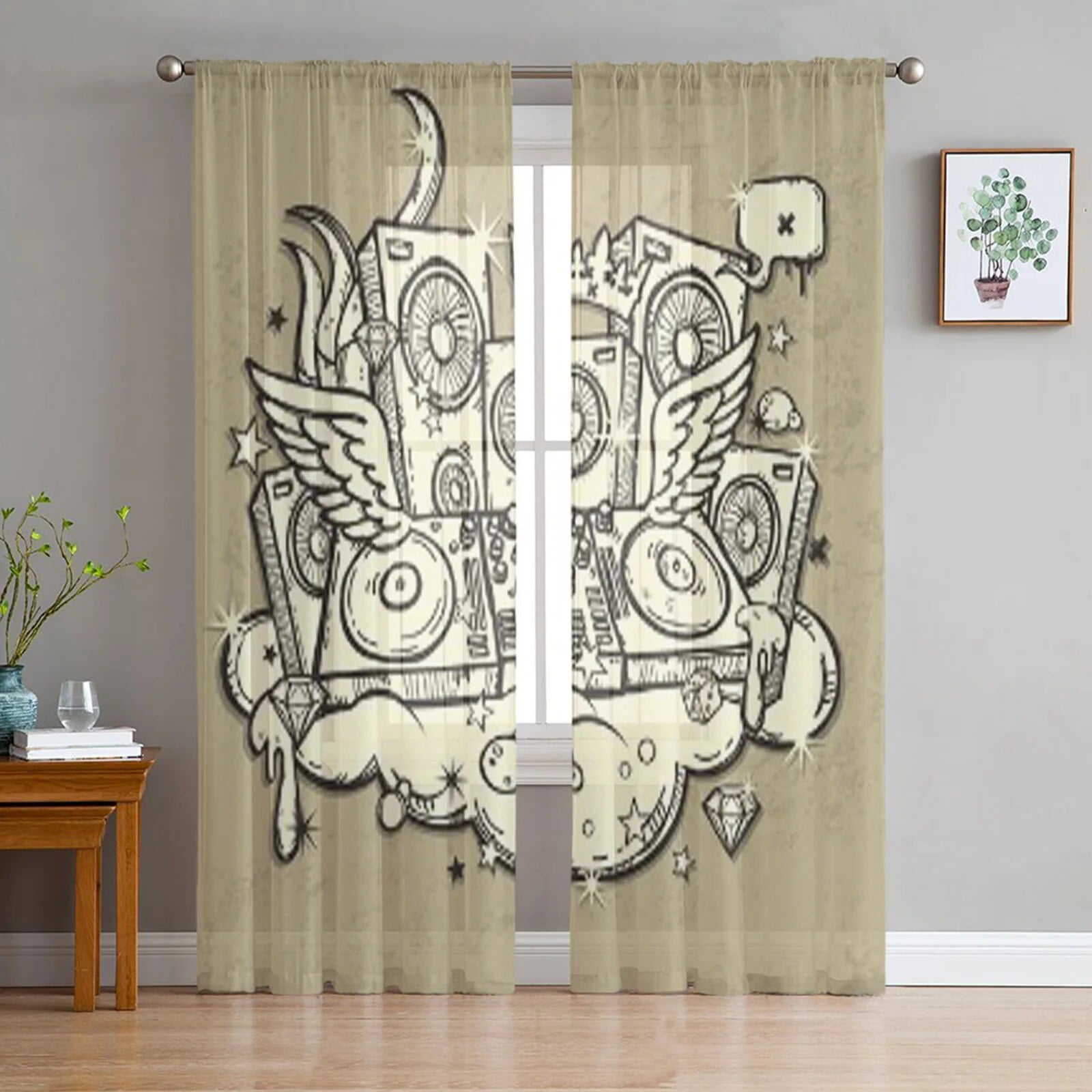 DJ S Spirit Bay Window Screening Curtains Drape Panel Sheer Tulle For ...
