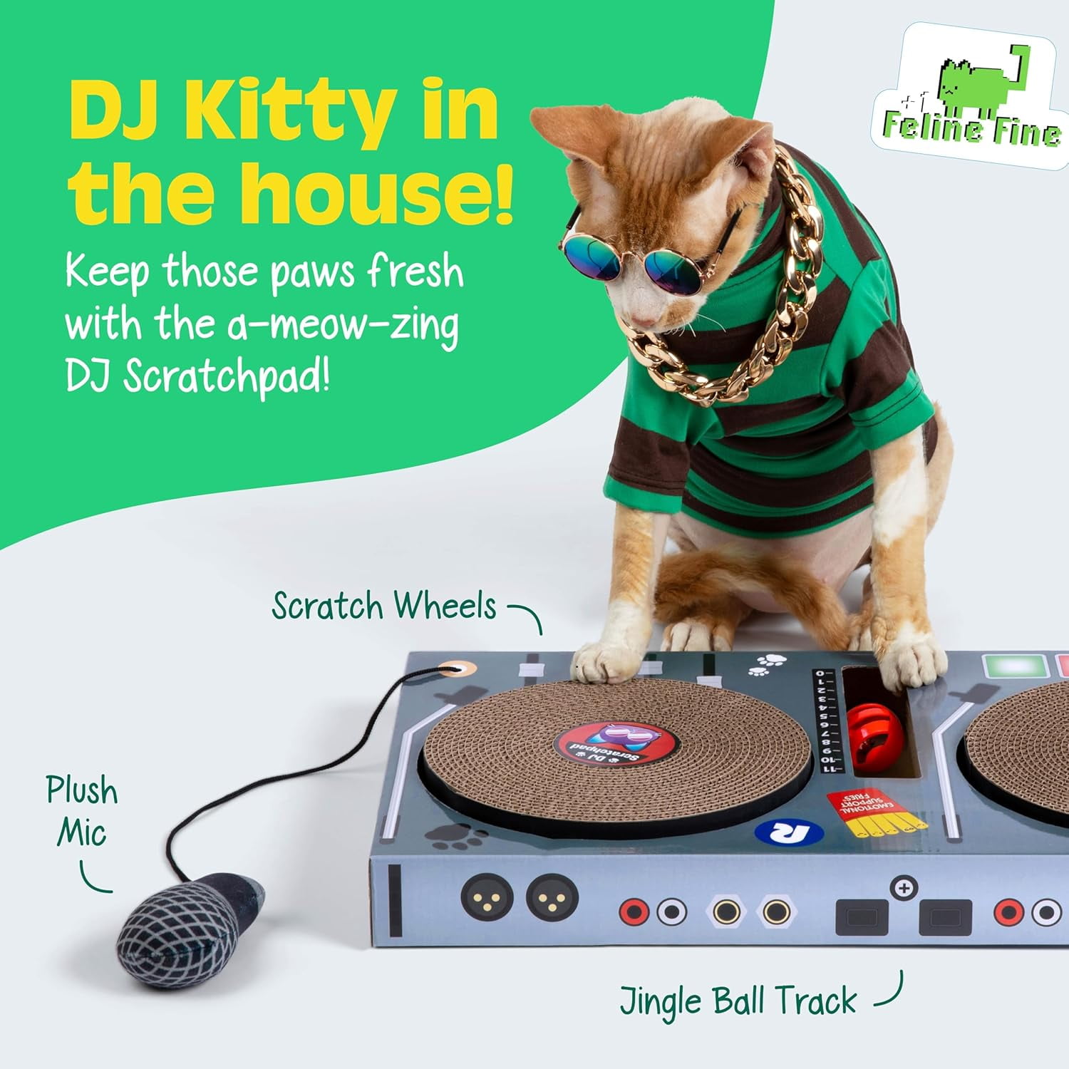 DJ Scratchpad Toy with Scratch Wheels, & Microphone Plush for Indoor ...