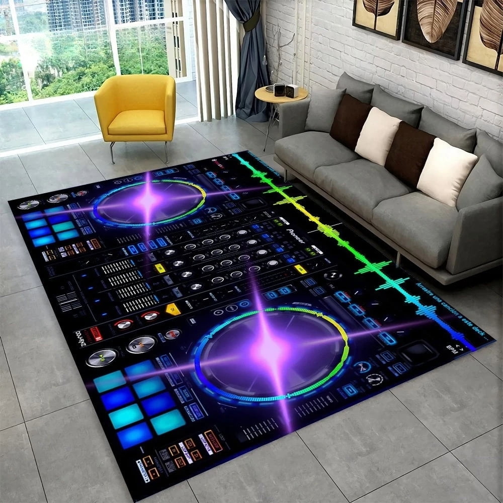 DJ Sound Rug 3D All Over Printed Non-slip Mat Dining Room Living Room ...