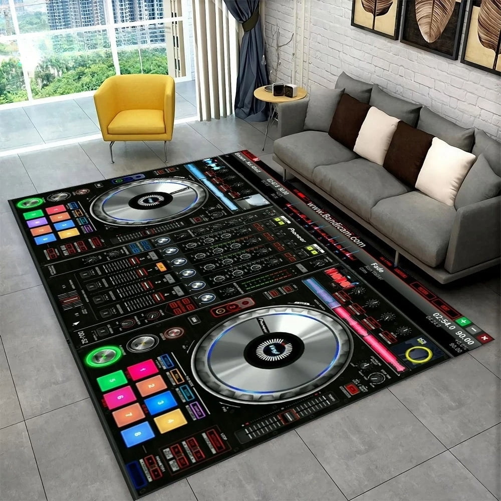 DJ Sound Rug 3D All Over Printed Non-slip Mat Dining Room Living Room ...