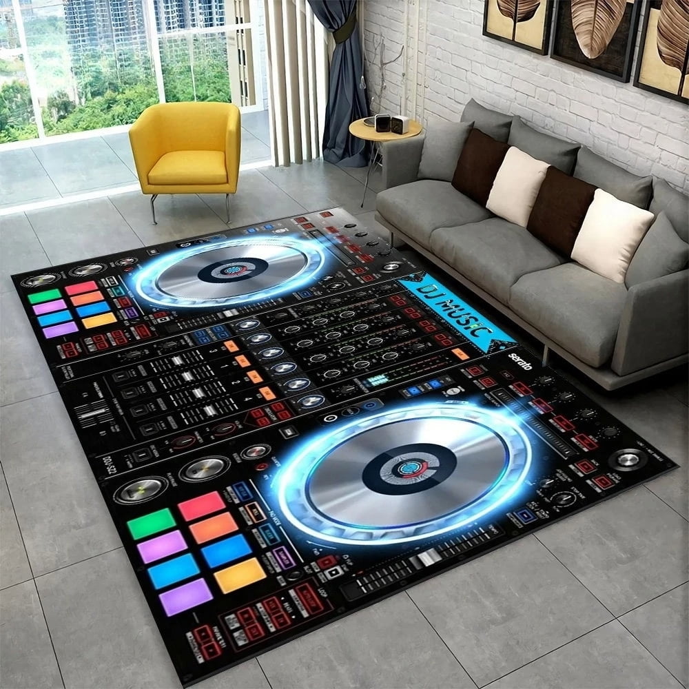 DJ Sound Rug 3D All Over Printed Non-slip Mat Dining Room Living Room ...