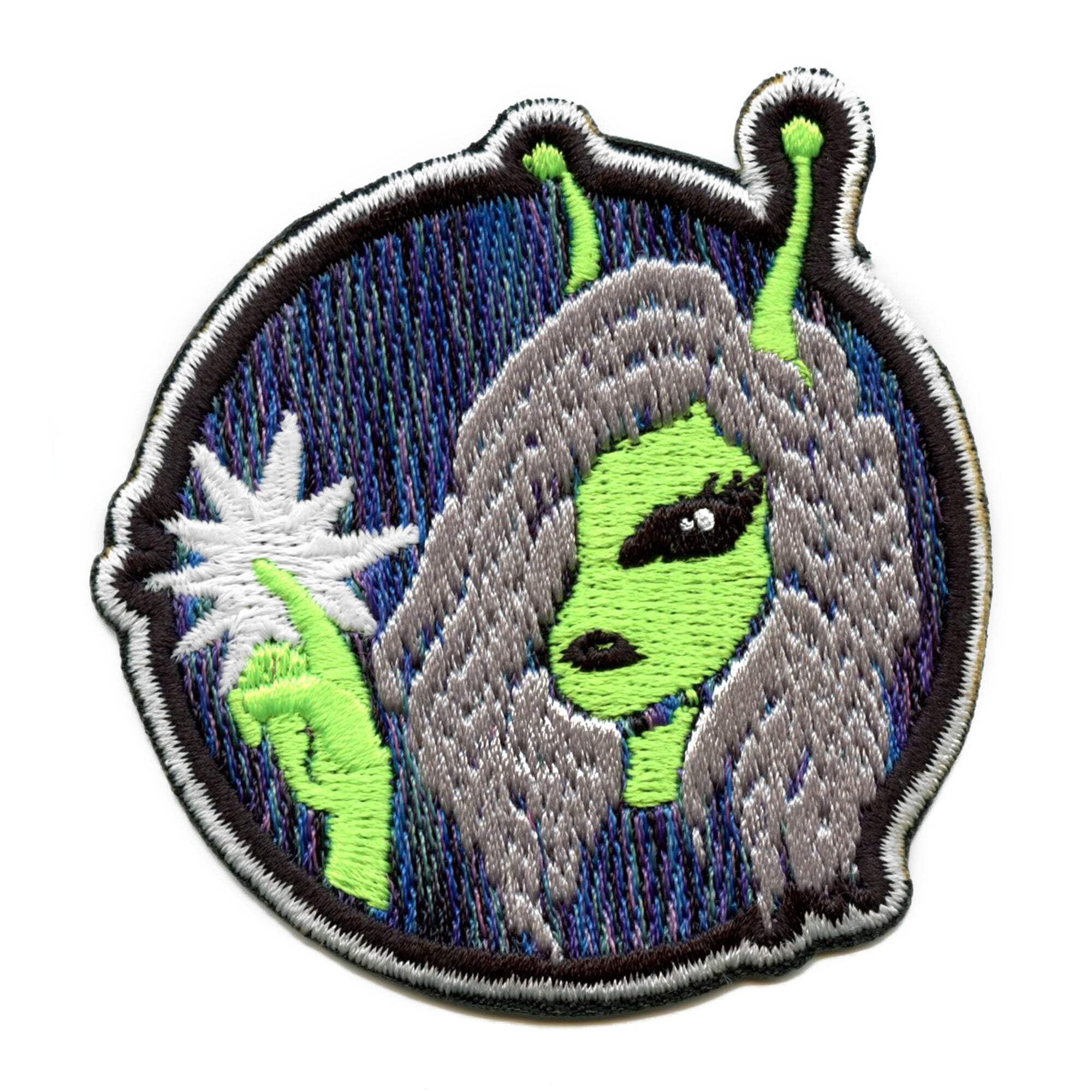 DJ Space Bass Alien Girl Glow in the Dark EDM Patch Embroidered Iron On ...