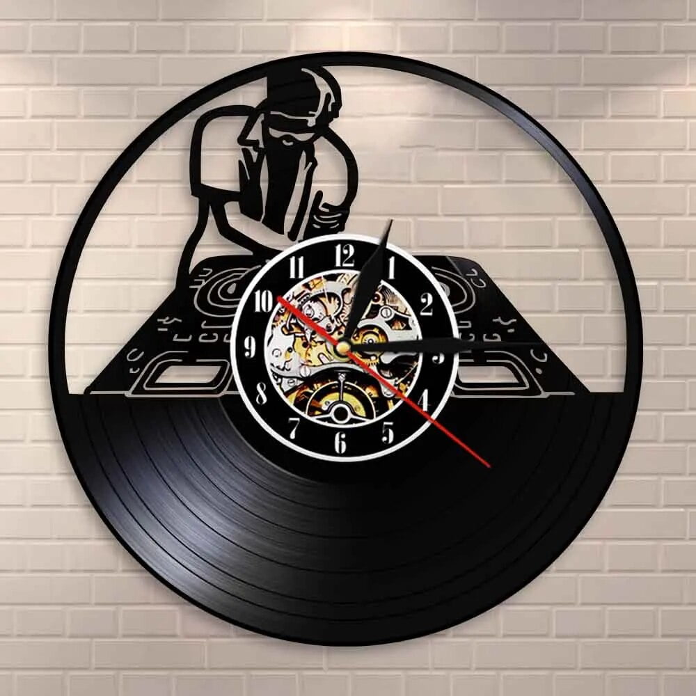 DJ Turntables Hip Hop Vinyl Wall Clock,Vinyl Record Clock Wall Art ...
