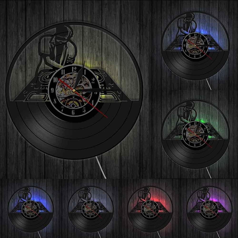 DJ Turntables Hip Hop Wall Clock Night Club Music Studio Wall Art ...