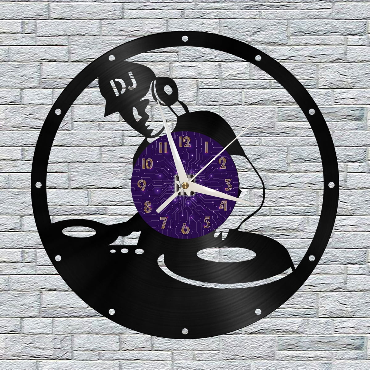 DJ Vinyl Wall Clock, Vinyl Record Clock Wall Art Silent & Non-ticking ...