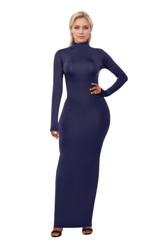 DJBM Women Turtleneck Bodycon Pullover Dress Elegant Sexy Long Sleeve ...