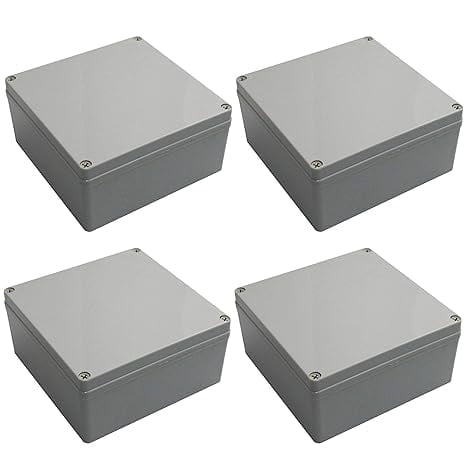 DJC Supply Co. 4" x 4" x 2.4" Weather & Dust Proof PS Plastic Junction ...