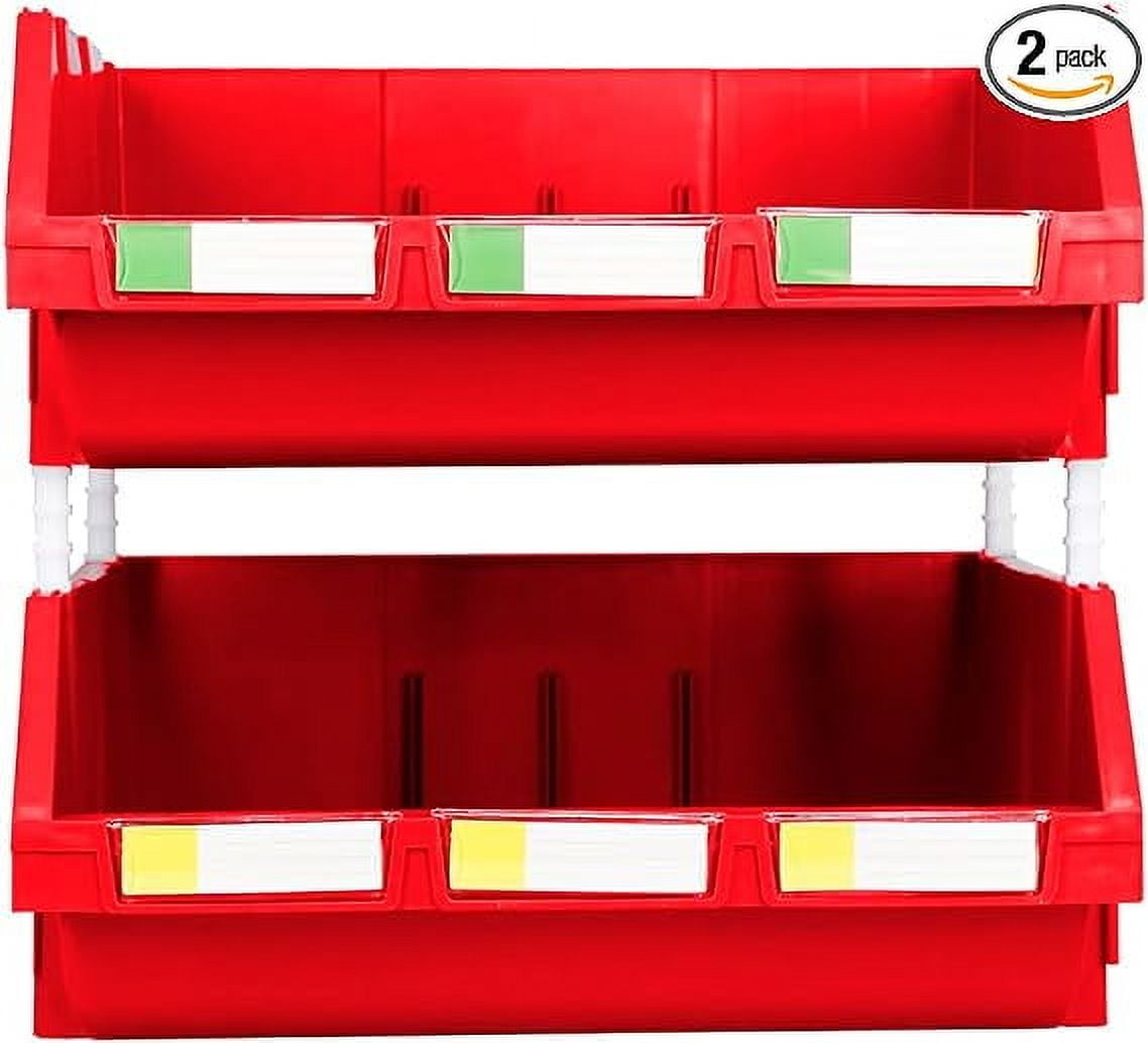 DJC Supply RED Heavy duty thermoplastic storage bin organizer ...