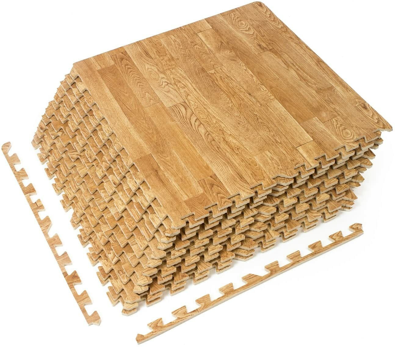 DJDG 12 wood grain floor tiles interlocking foam floor mats Waterproof ...