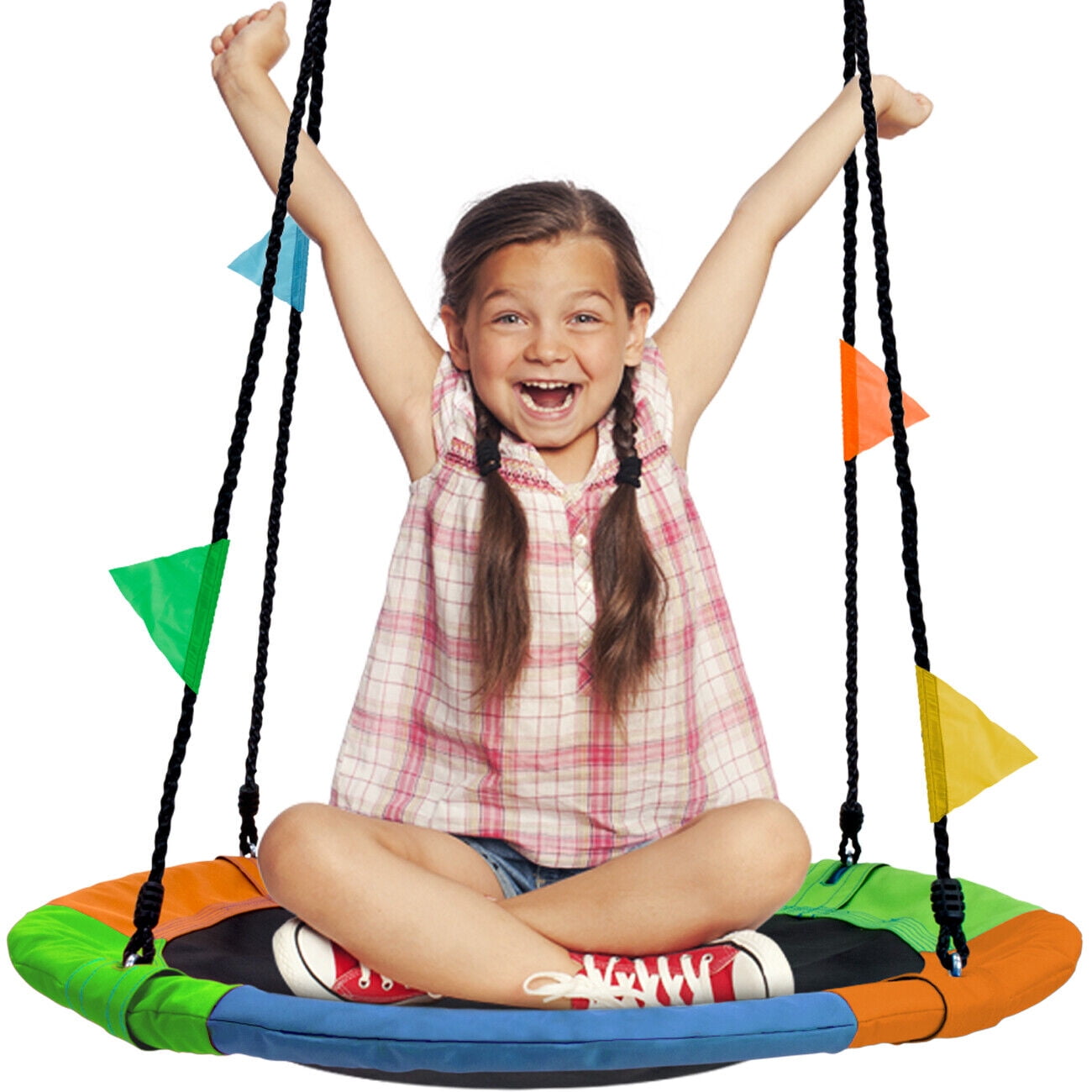 DJDG 24" Saucer Tree Swing for Kids- 220lbs Outdoor Swing Fun- Tree ...