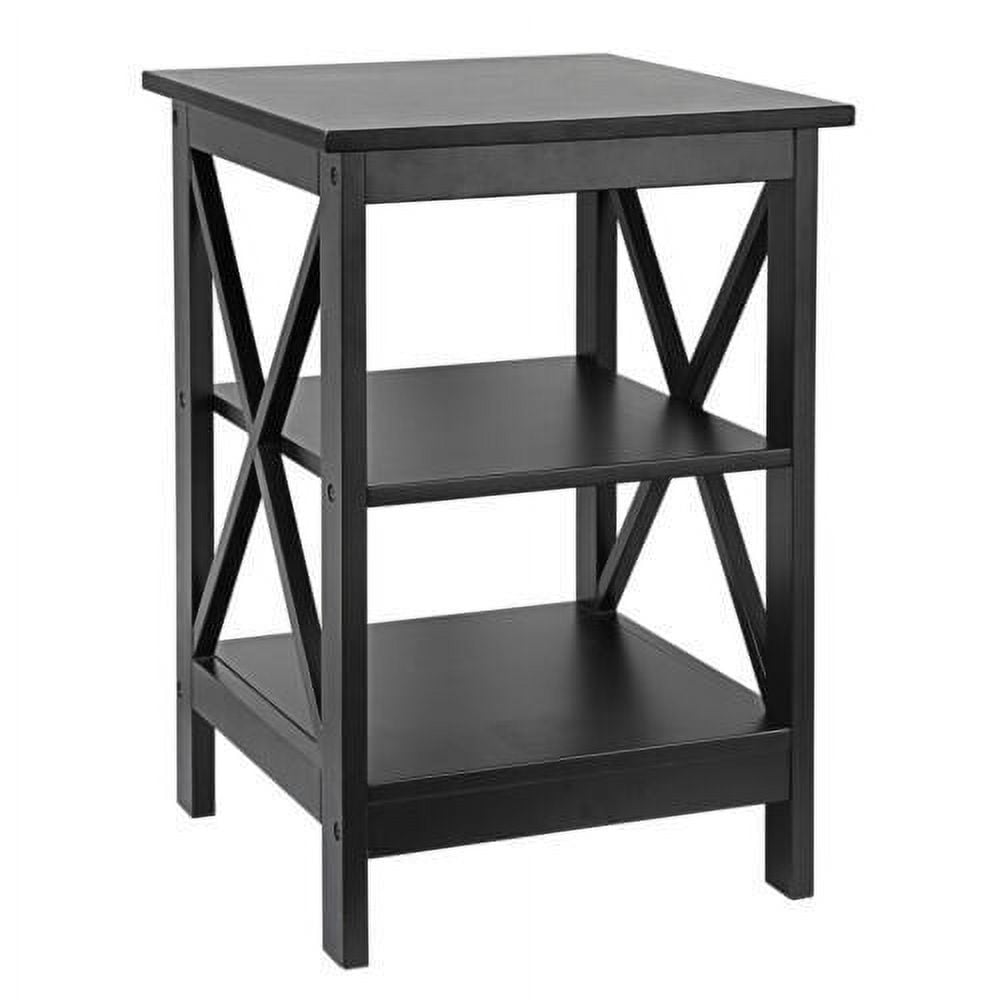 DJDG 24 inch side table with storage rack sofa table X design Bedroom ...