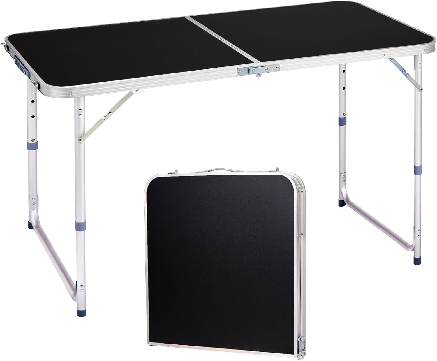 DJDG 4.0 Ft Folding Portable Camping Table with Three Adjustable ...