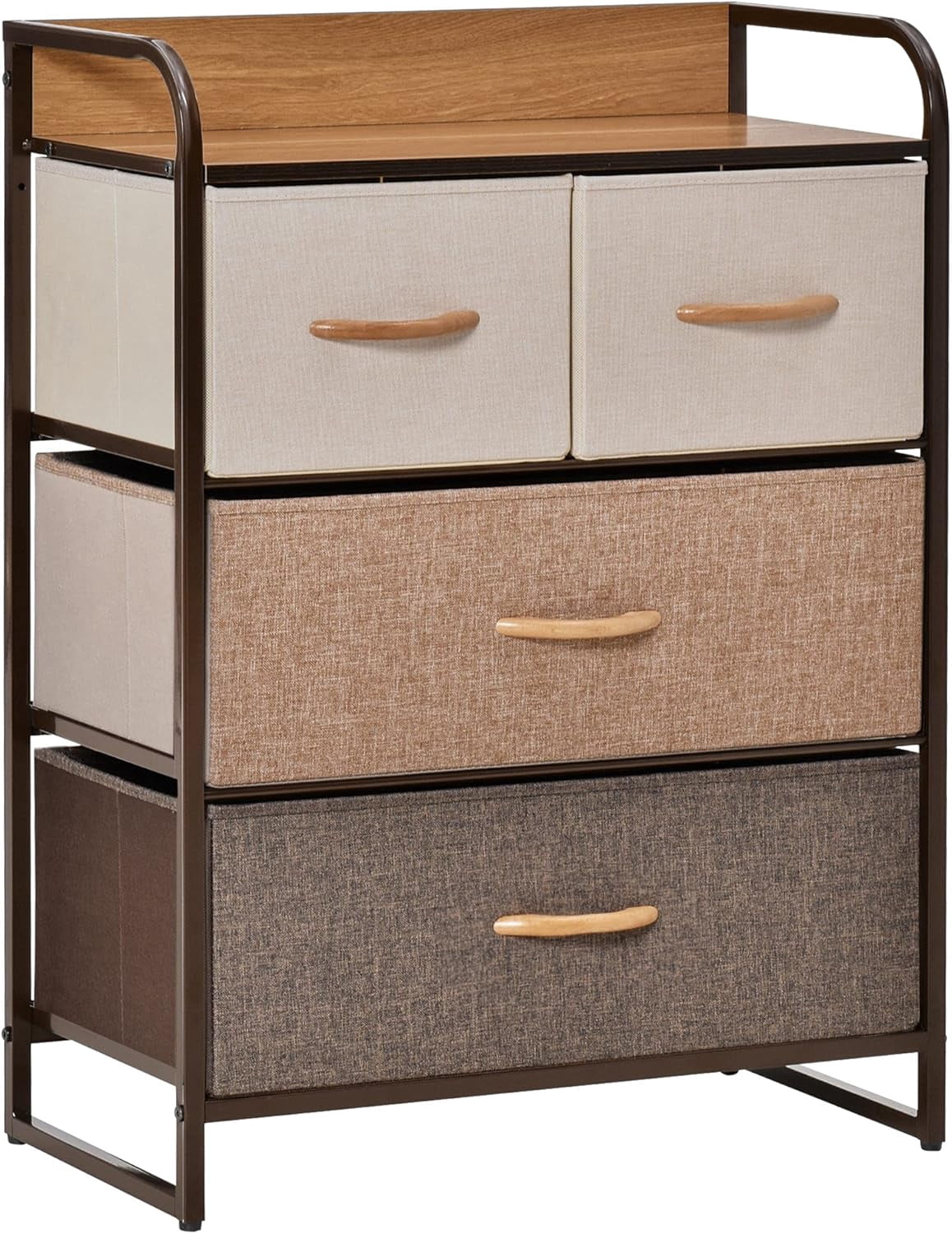 DJDG 4-Drawer Dresser, Fabric Chest of Drawers, 3-Tier Storage Tower ...