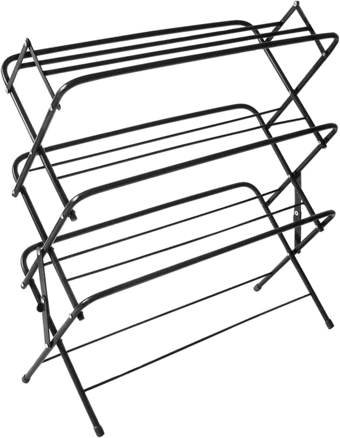 DJDG 4-Tier Shoe Rack Holder/Shelf Organizer, Matte Black - Stackable ...