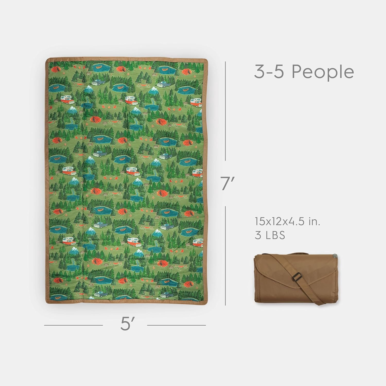 DJDG 5'x7' Premium Outdoor Blanket | Picnic Blanket | 100% Polyester ...