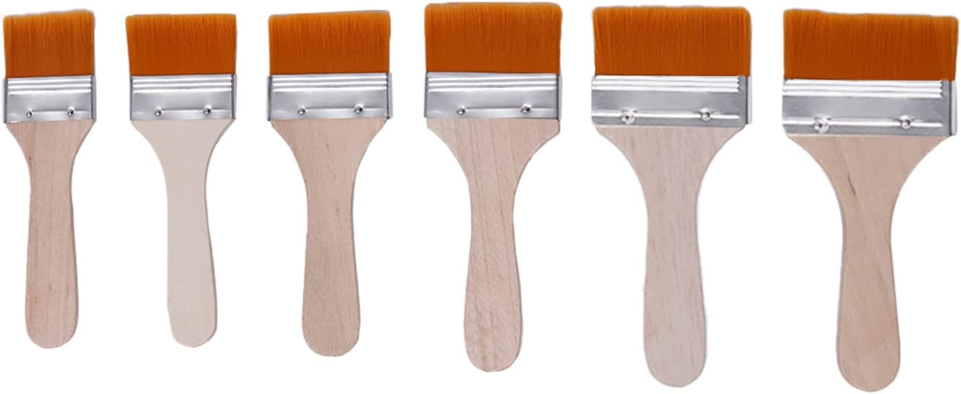 DJDG 6 Pack Small Paint Brush Nylon Bristle, Multifunctional Variety ...