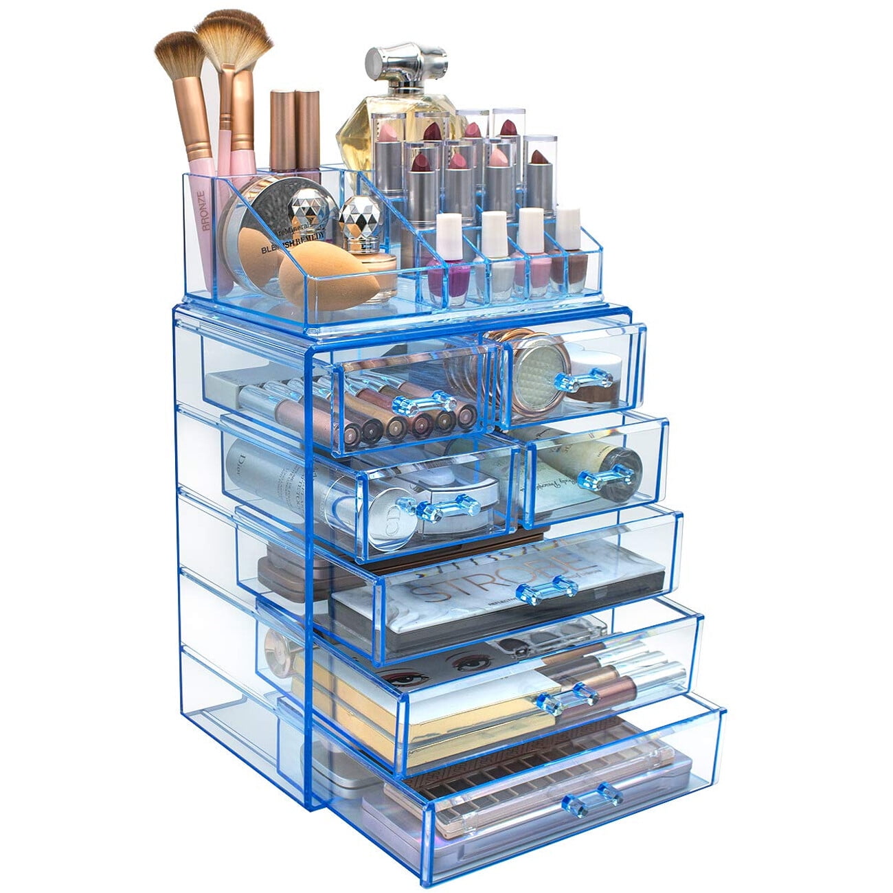 DJDG Acrylic makeup storage box with 7 transparent drawers, multi-level ...
