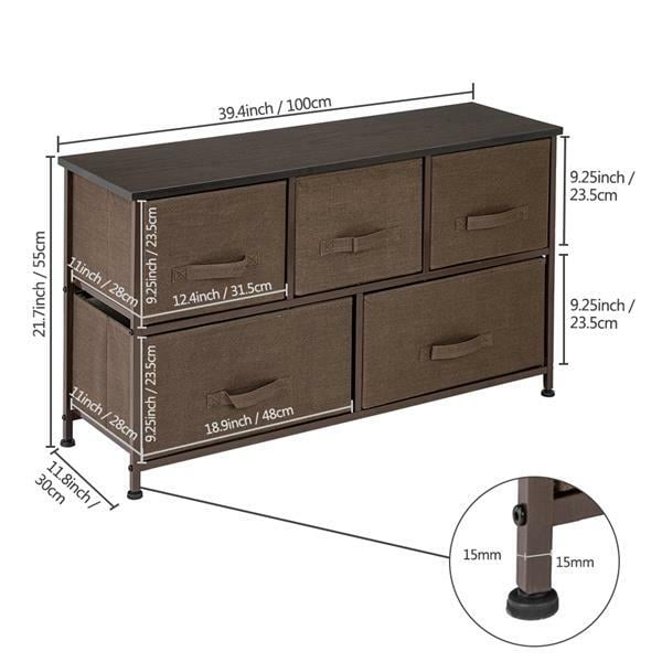 HLL Bedroom storage tower high chest storage cabinet unit 2/5/7 fabric ...