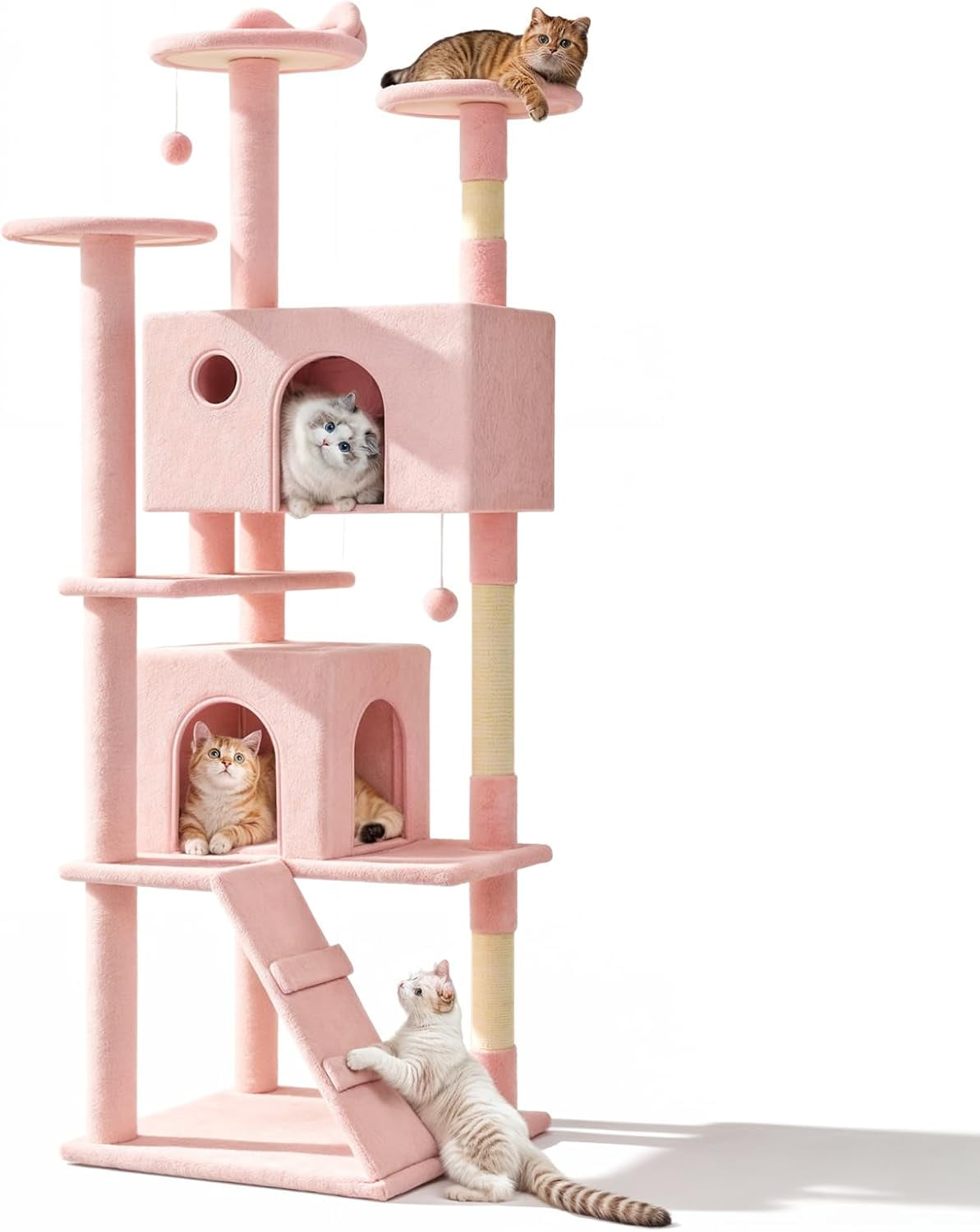 DJDG Cat Tree, 77 Inch Cat Tower for Indoor Cats, Activity Center Multi ...