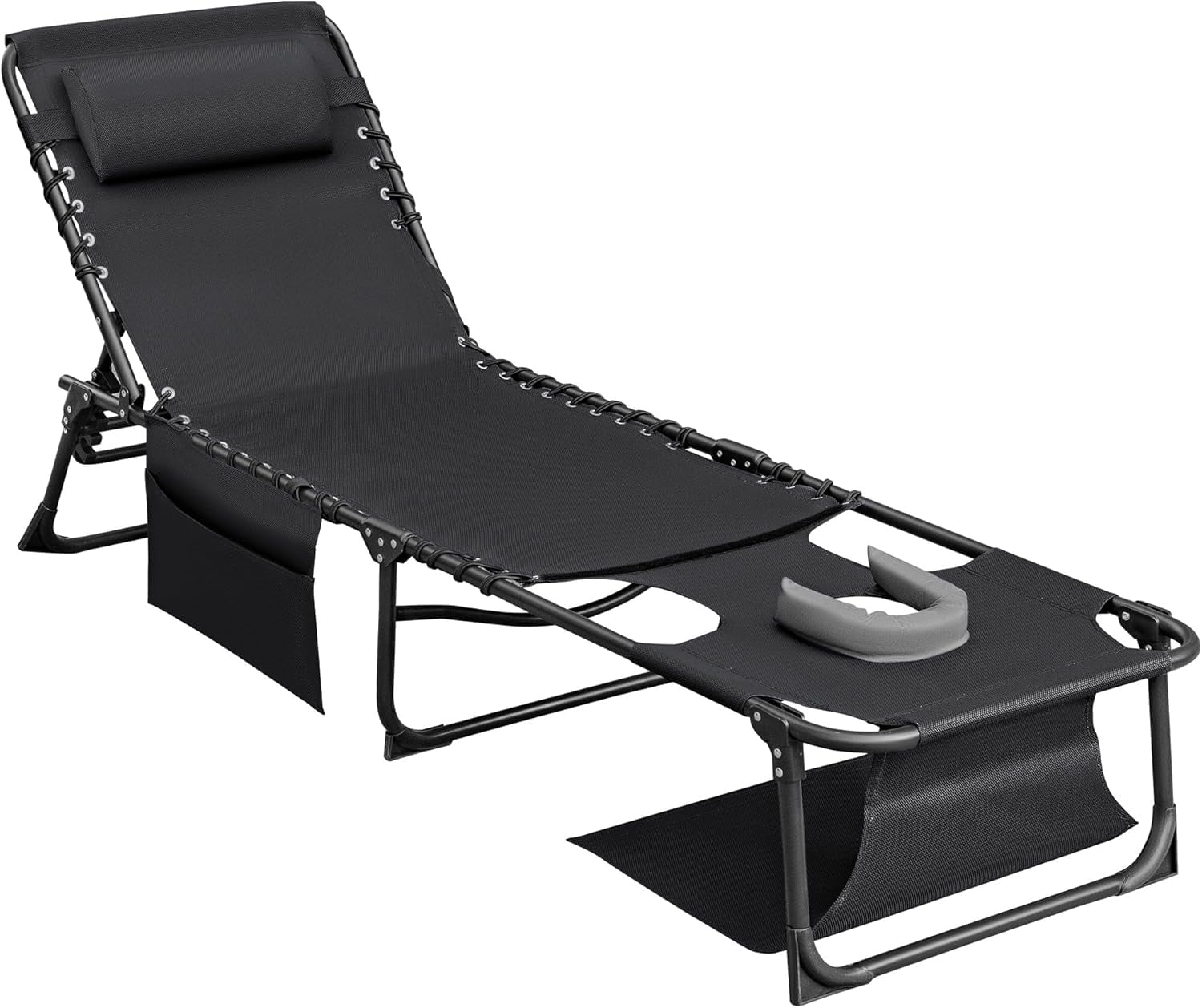 DJDG Face Down Chaise Lounge Chair 5-Position Adjustable Sunbathing ...