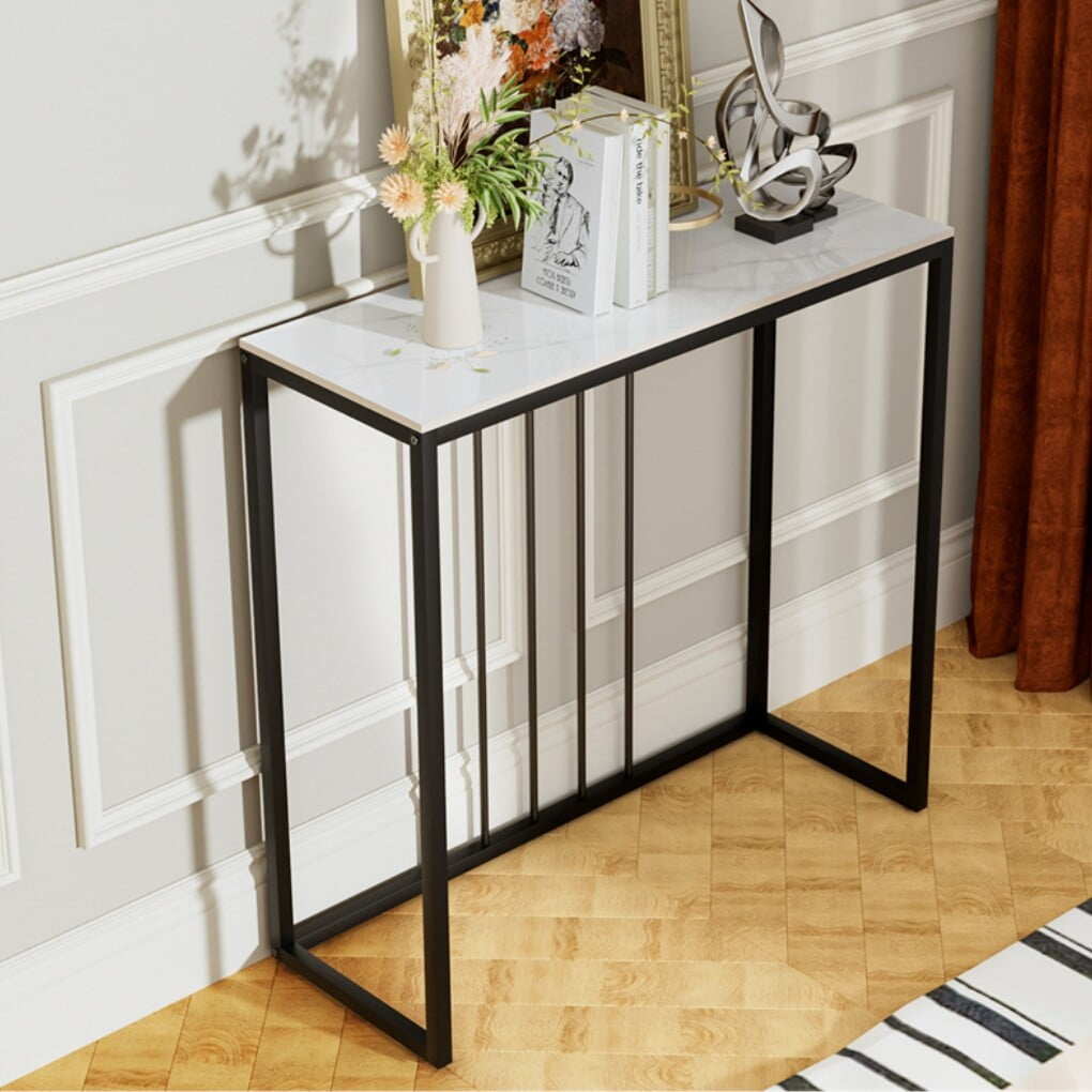 DJDG Marble Console Table for Entryway: Sintered Stone Hallway Narrow ...