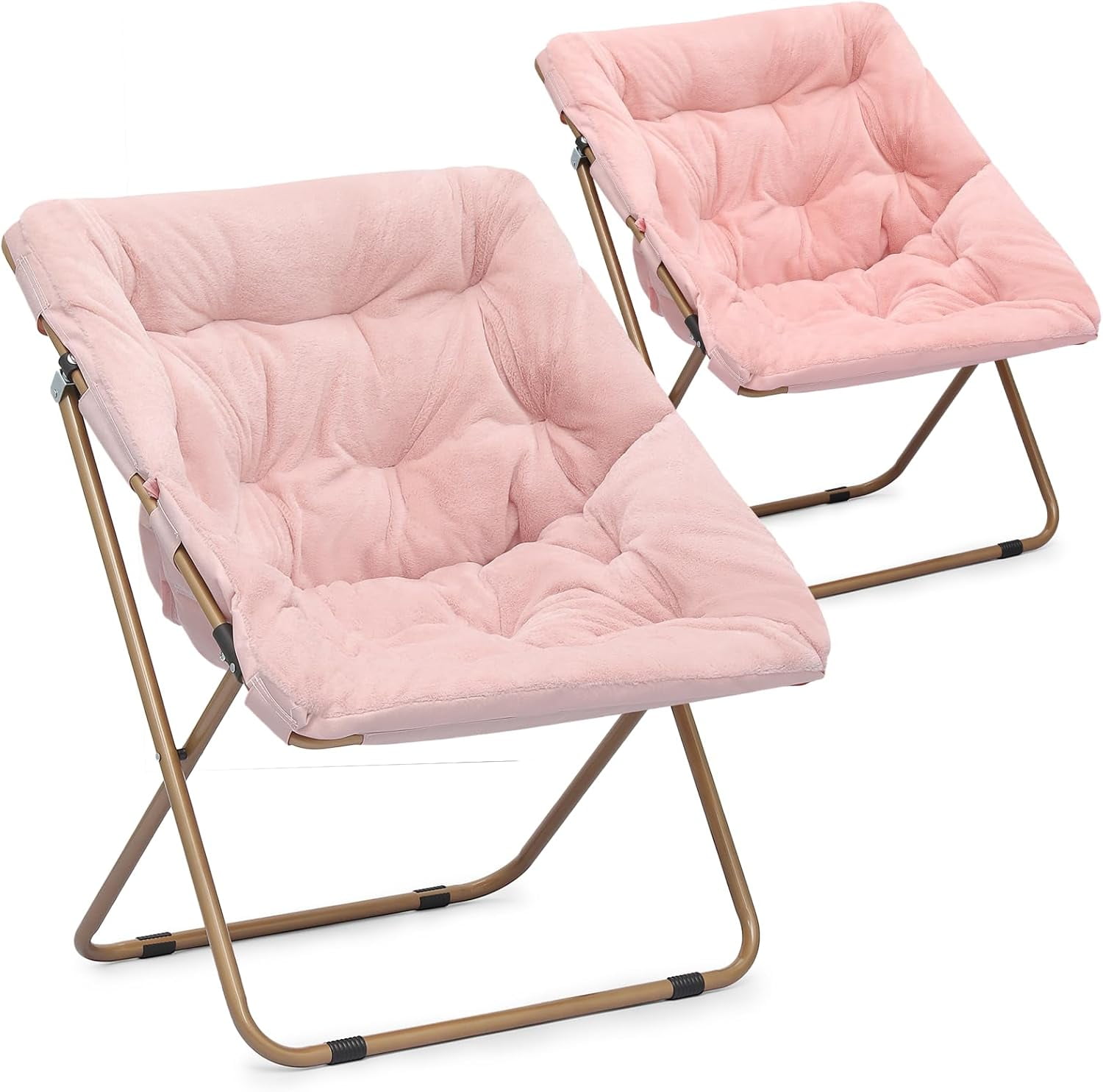 DJDG Saucer Chair for Adult, Square Comfy Cozy Chair Folding Chair Faux ...
