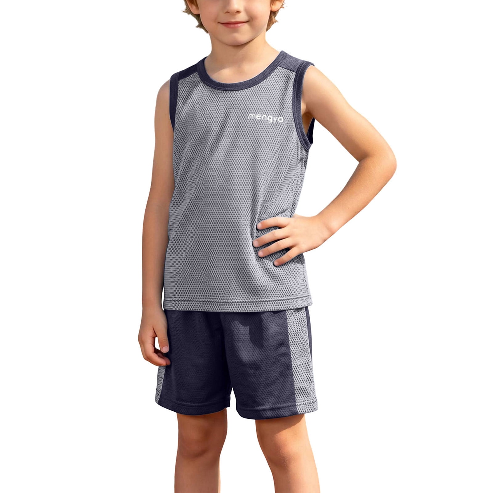 DJDLJWCJ 2 Piece Boys Outfit Sets Boys Athletic Shirts Mesh Breathable ...