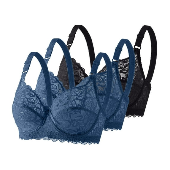 DJDLJWCJ 3Pc Women's Comfortable Bras for Women Large Bra Lace Thin ...