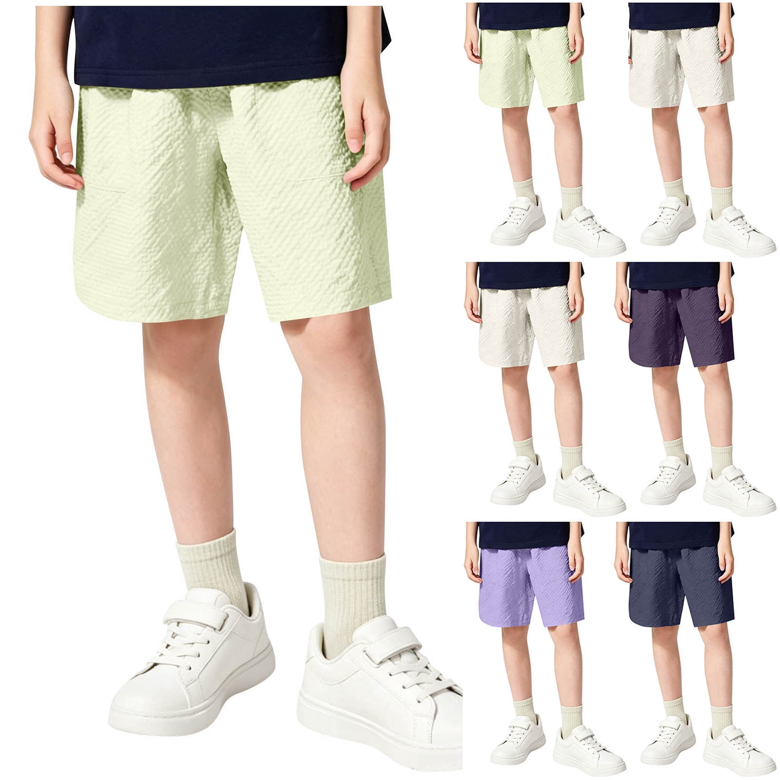 DJDLJWCJ Boys School Uniform Shorts Quick Dry Elastic Waist Athletic ...