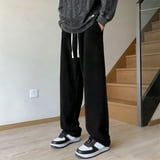 DJDLJWCJ Fleece Lined Sweatpants Men Elastic Waist Drawstring Pants ...
