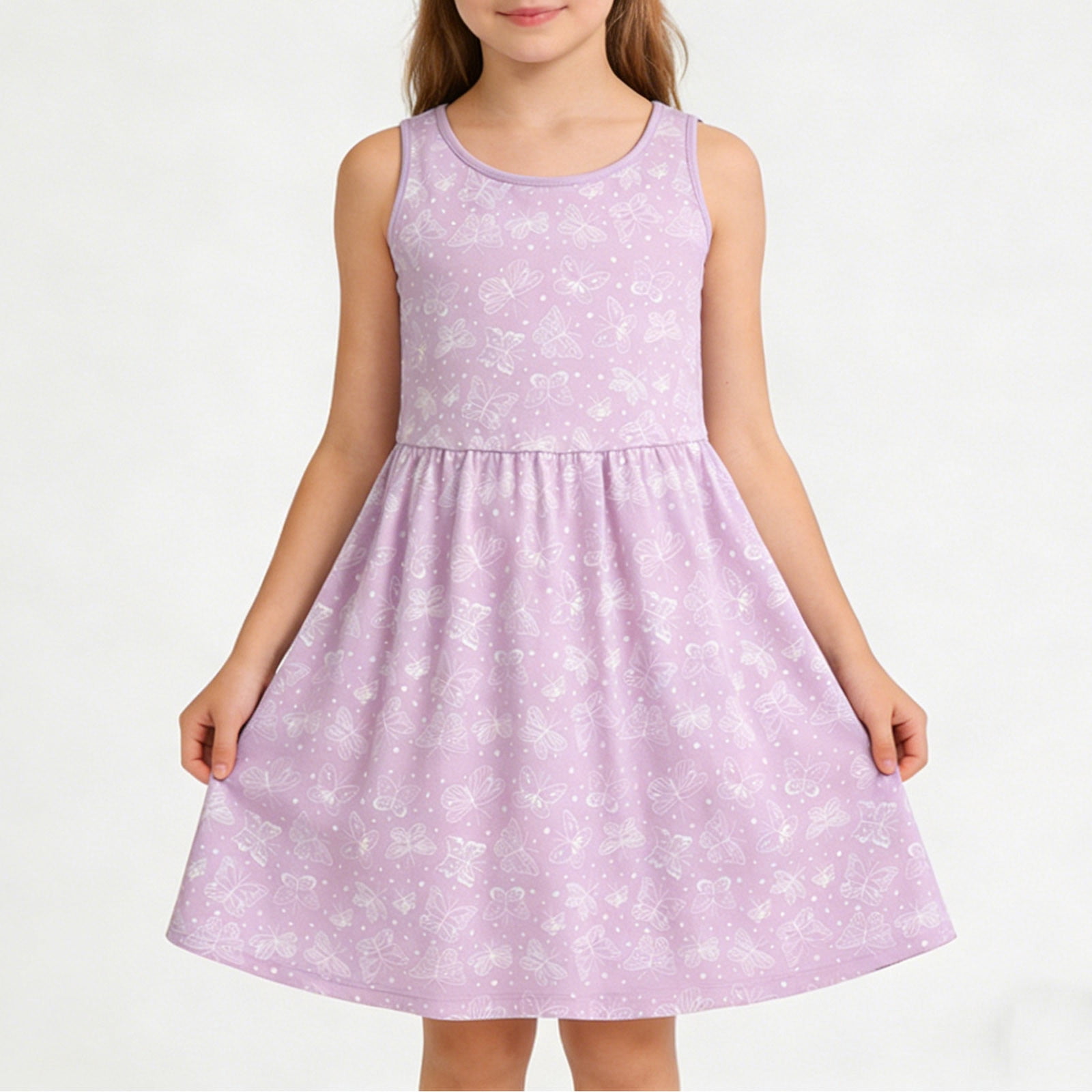DJDLJWCJ Floral Print Dress for Girls Toddler Summer Dresses Without ...