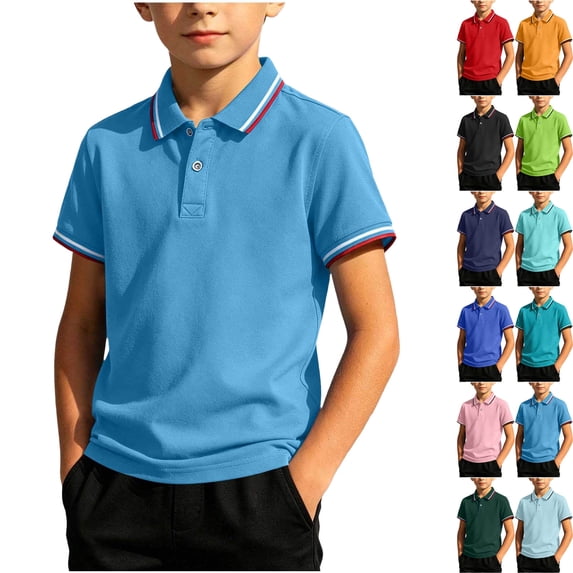 DJDLJWCJ Little Boys School Uniform Pique polo Shirts Lightweight ...