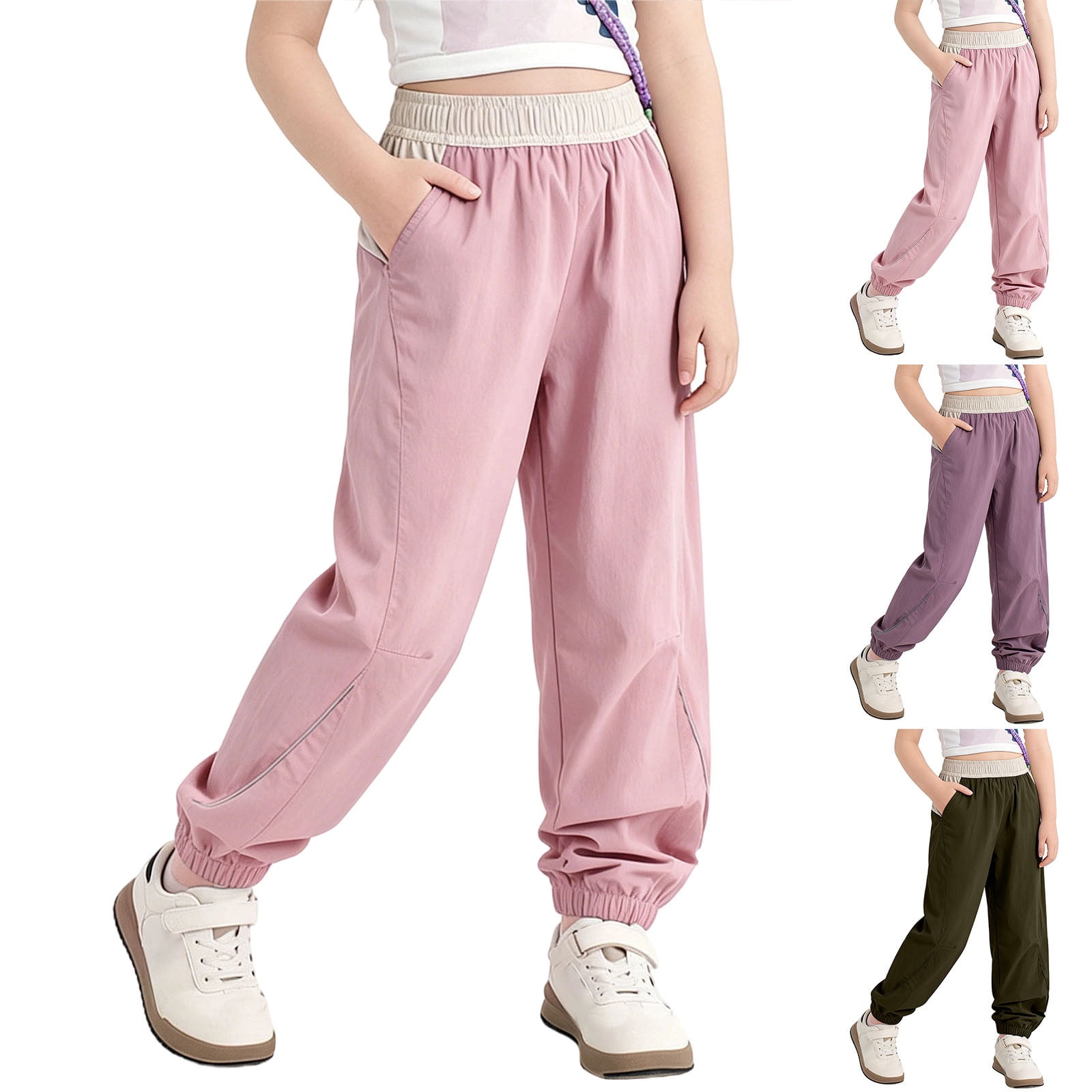 DJDLJWCJ Little Girls Jogger Pants Quick Dry Mesh Baggy Pants Summer ...
