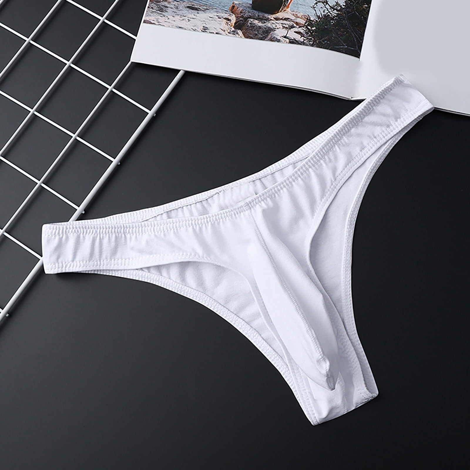 DJDLJWCJ Men's Backless Thong Briefs Underwear, Thin Stretch Cotton Low ...
