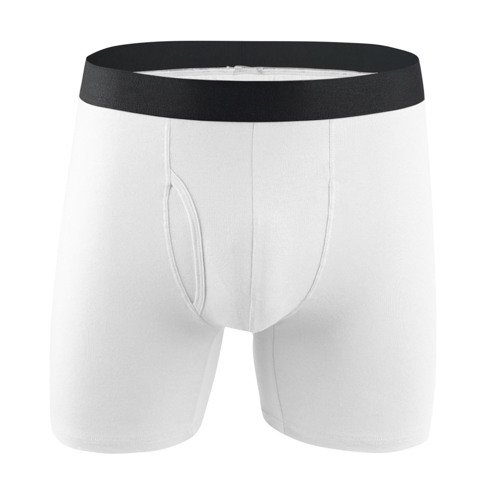 DJDLJWCJ Men's Regular Boxer Briefs, Solid Mid Waist Soft Mens Long Leg ...