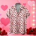 DJDLJWCJ Men’s Short Sleeve Button Shirt, Valentine's Day Heart Print ...